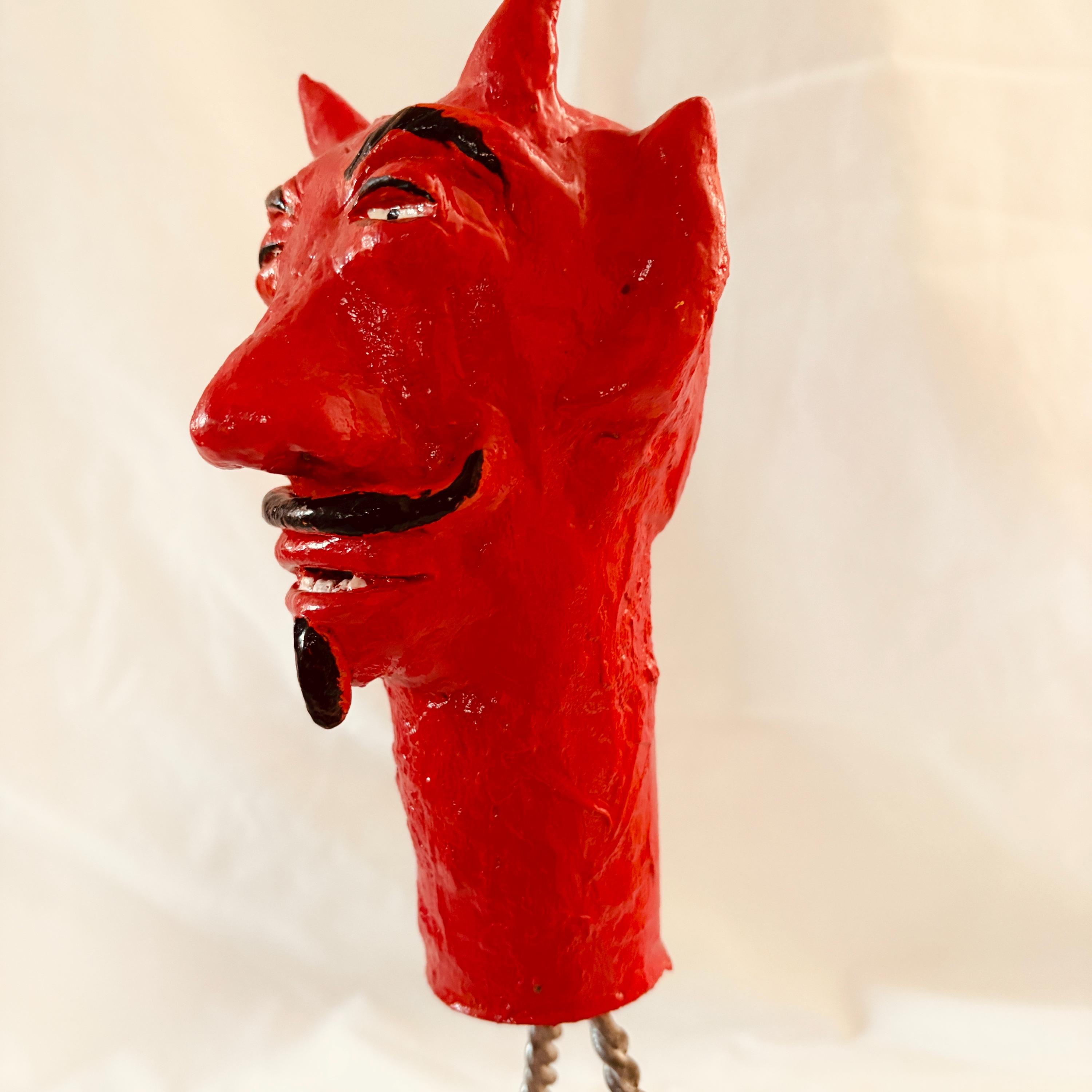 Red Devil One-of-a-kind Handmade Paper Mache Head Sculpture - Etsy
