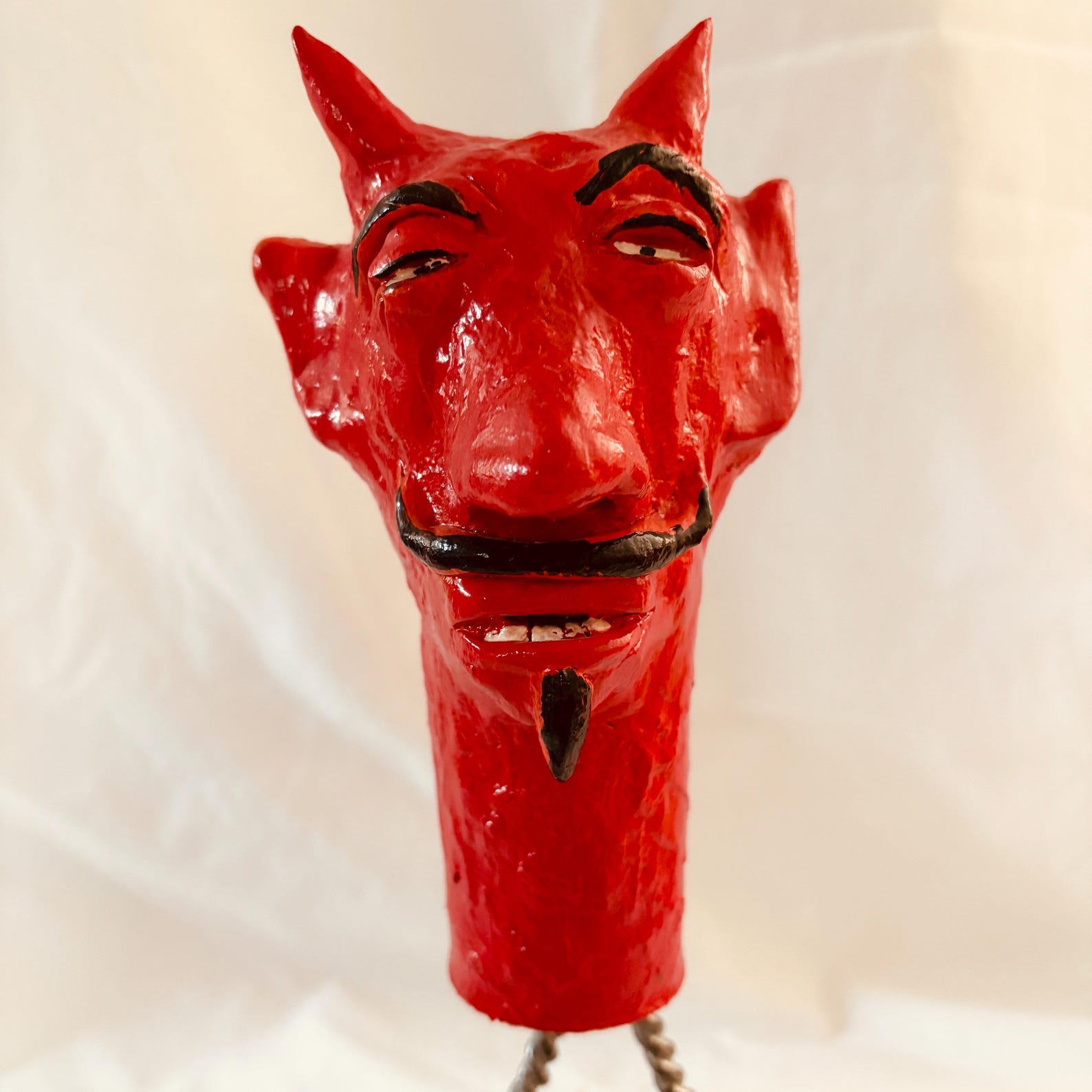 Red Devil One-of-a-kind Handmade Paper Mache Head Sculpture - Etsy