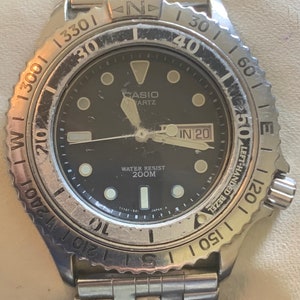 Vintage Casio Divers Style MD 708 Men’s Silver Tone Watch - Etsy