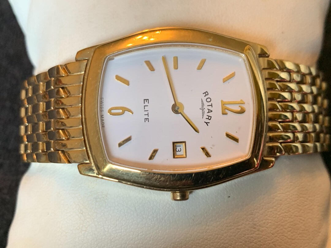 Vintage Mens Rotary Elite Tank Style Gold Plated Watch - Etsy
