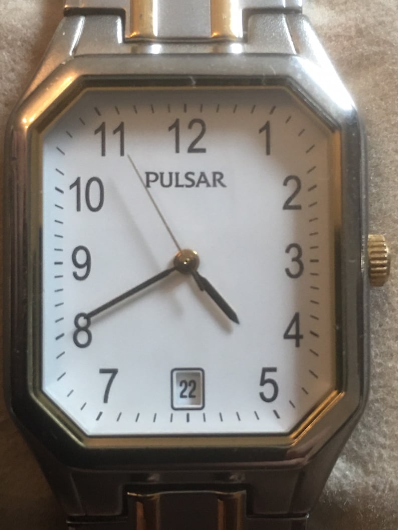 Vintage Mens Pulsar Seiko Gold / Silver Tone Tank Style Watch - Etsy
