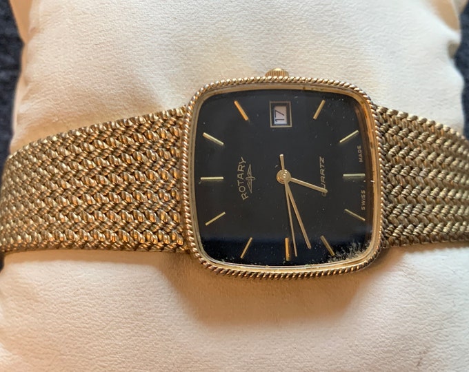 Vintage Mens Quartz Rotary Square Faced Gold Plated Watch - Etsy