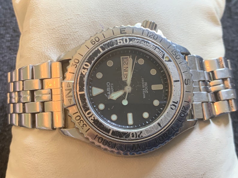 Vintage Casio Divers Style MD 708 Men’s Silver Tone Watch - Etsy