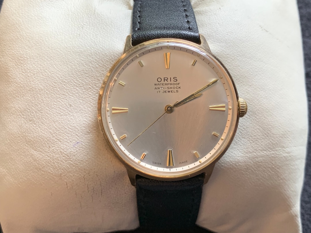 Vintage Oris Super Gold Plated Mens Watch Leather Strap - Etsy