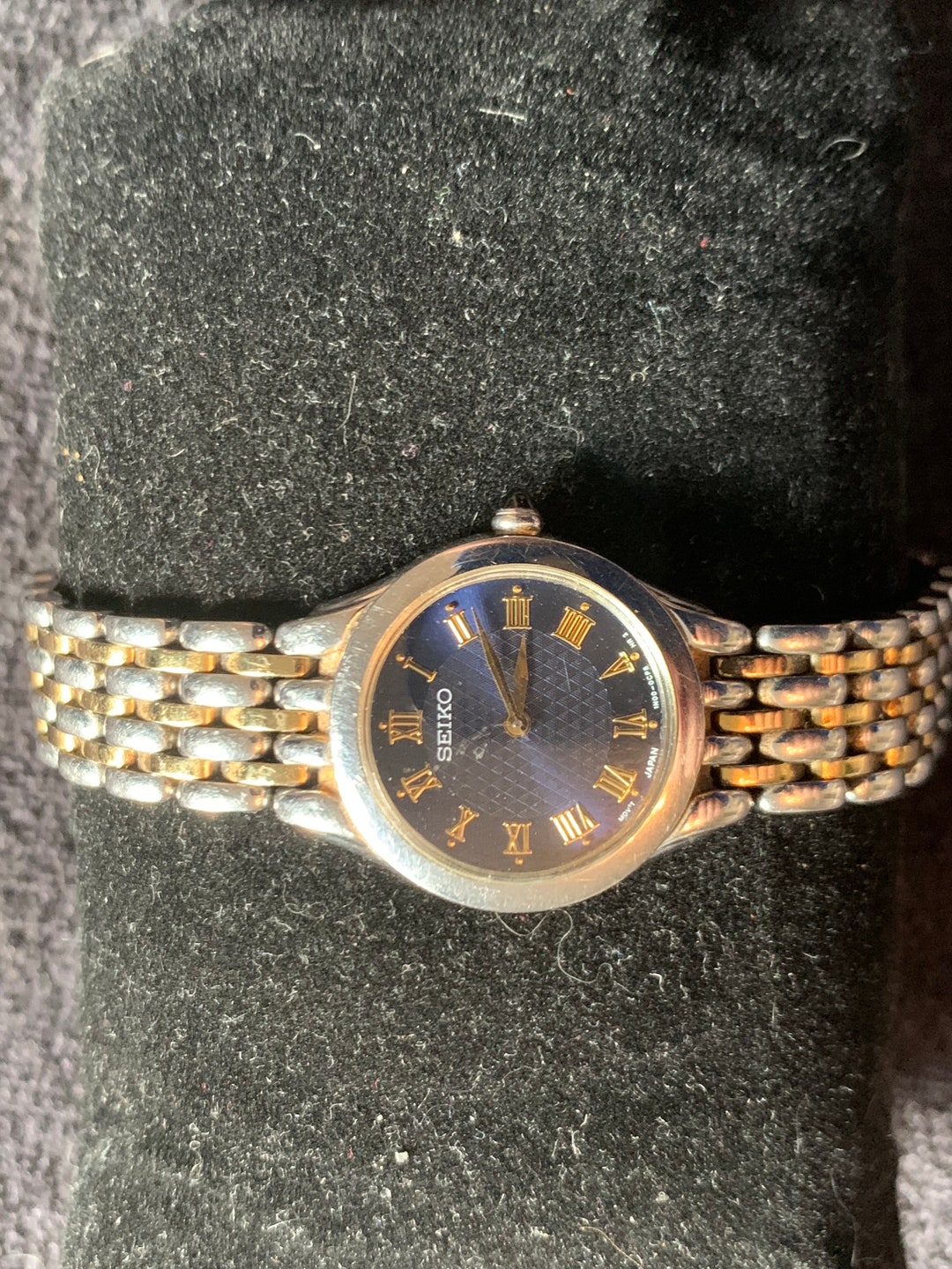 Vintage Seiko Silver and Gold Tone Quartz Watch Blue Face - Etsy