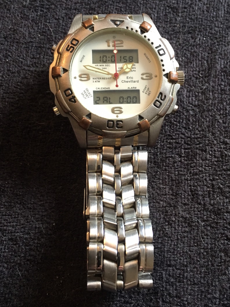 Vintage Eric Chevillard Chrono Alarm Quartz Mens Watch - Etsy