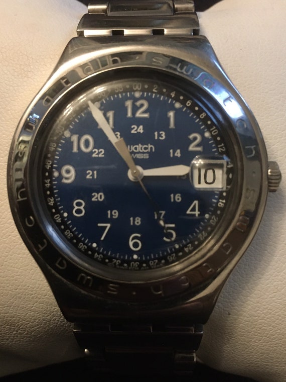 Vintage Rare Swatch Irony Stainless Steel unisex Sil… - Gem