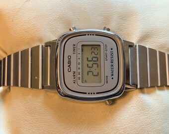 Y2K Casio Watch Oval Silver Tone Watch - Etsy