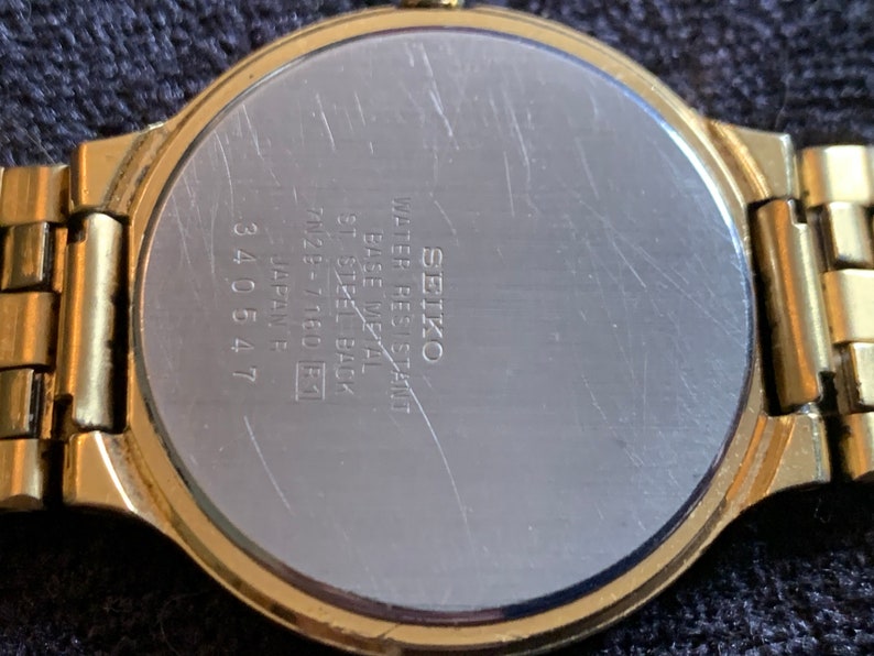 Vintage Seiko Quartz Gold Tone Mens Watch - Etsy
