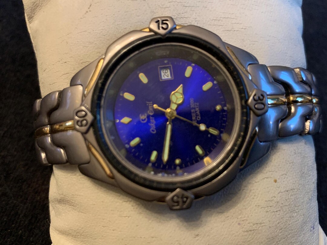 Vintage Oscar Emil Mens Divers Style Silver Tone Watch - Etsy