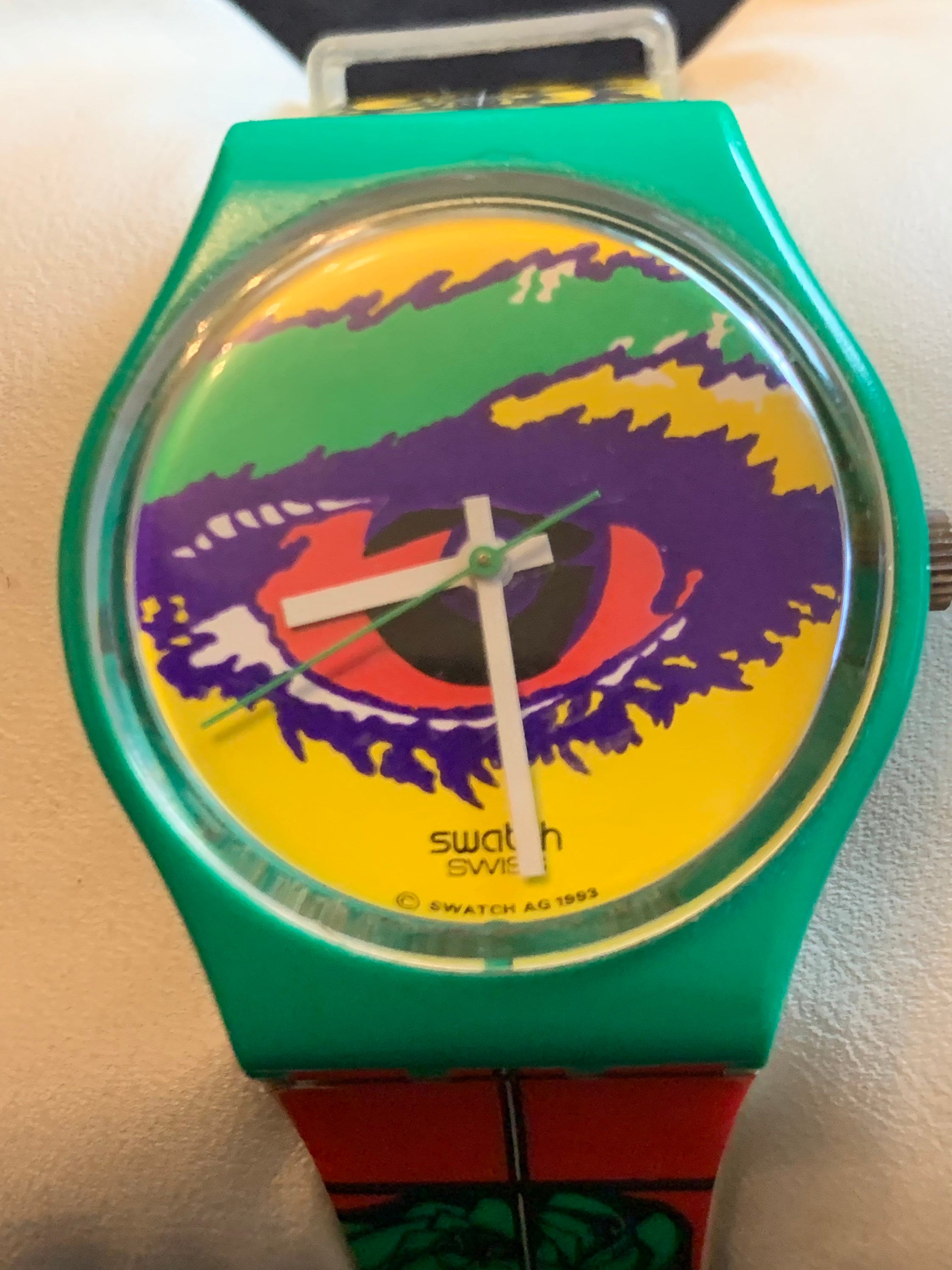 Vintage Rare All Seeing Eye 1993 Swatch Watch With Matching and Strap ...