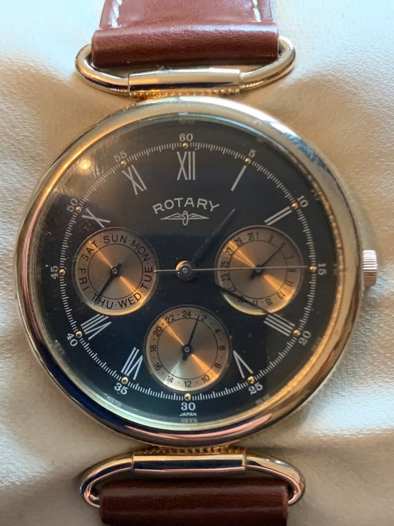 Vintage Mens Rotary Chronograph gold plated watch - Gem