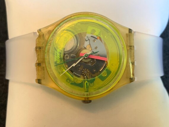 Vintage Rare Early Bermuda Swatch Skeleton Unisex Wa… - Gem