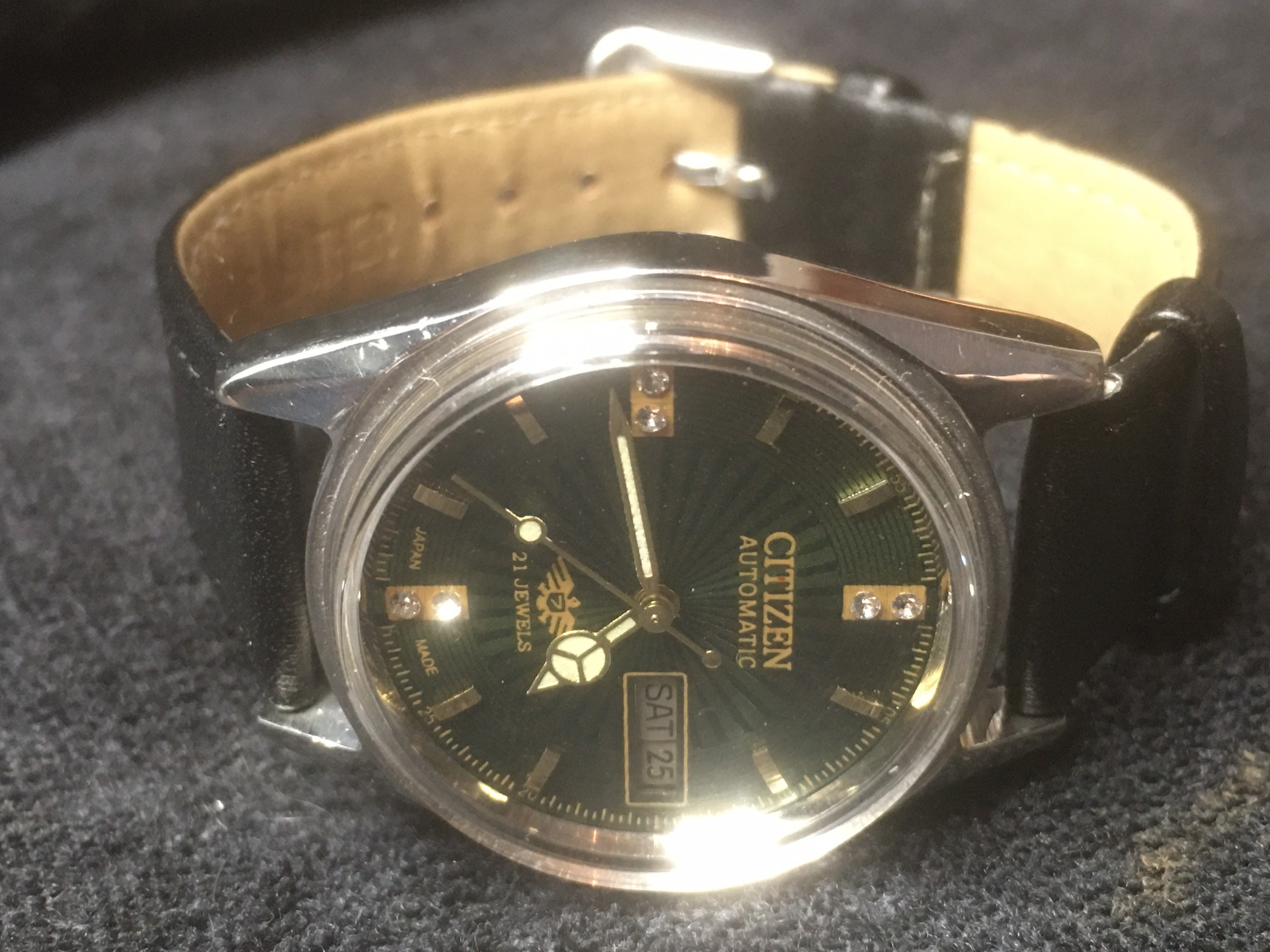 Vintage Rare Citizen Green Sunburst Dial Silver Tone Automatic - Etsy