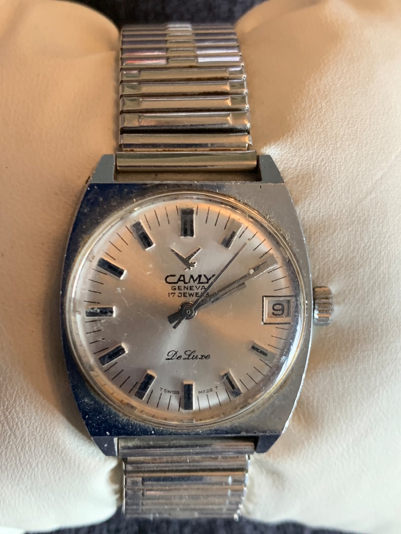 Vintage Rare Camy Dev Luxe 17 Jewel Silver Tone Mens Watch - Etsy