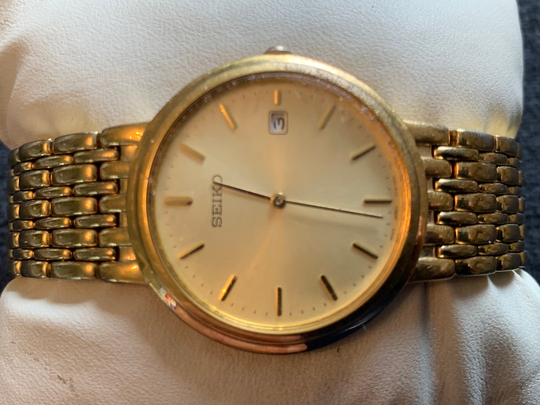 Vintage Rare Seiko Quartz V739-0A50 Gold Tone Men’s Watch With With Date Function - Etsy