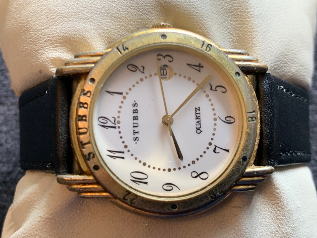 Vintage Stubbs Quartz Men’s Gold Tone Watch - Etsy