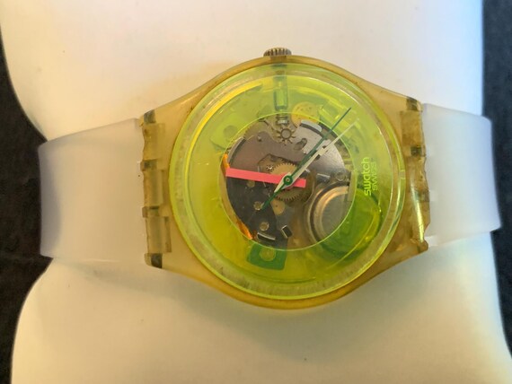 Vintage Rare Early Bermuda Swatch Skeleton Unisex Wa… - Gem