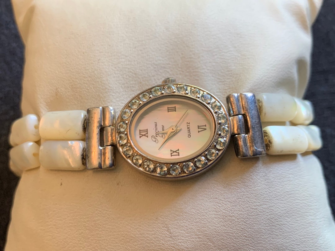 Quartz Precious Time Sterling Silver and Semi Mother of Pearl Beads ...