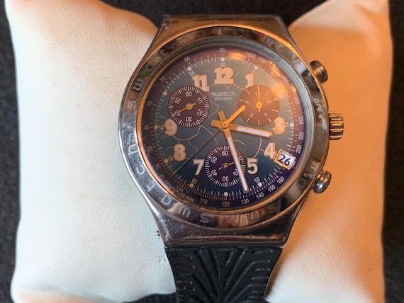Vintage Swatch Irony Chronograph Stainless Steel Men… - Gem