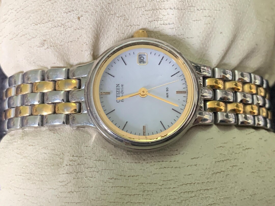 Citizen WR50 Gold and Silver Tone Eco Drive Ladies Watch - Etsy