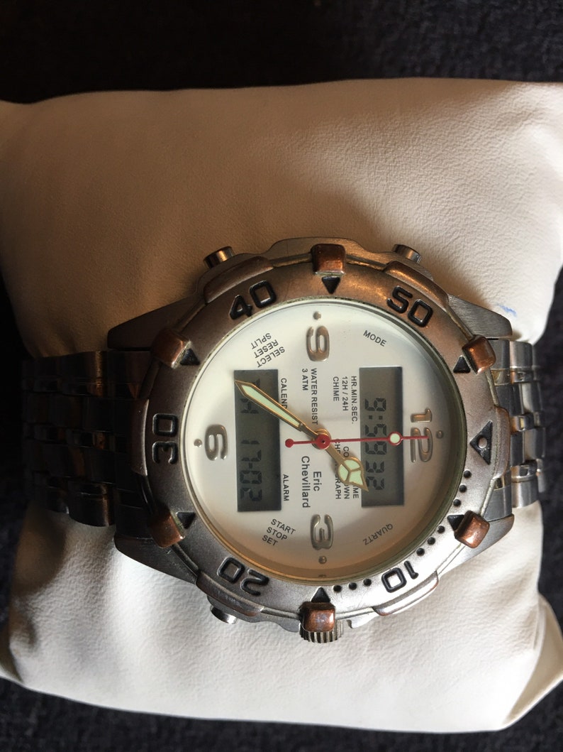 Vintage Eric Chevillard Chrono Alarm Quartz Mens Watch - Etsy