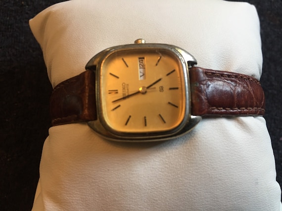 Vintage rare Seiko SQ 2423-5100 gold tone watch with … - Gem