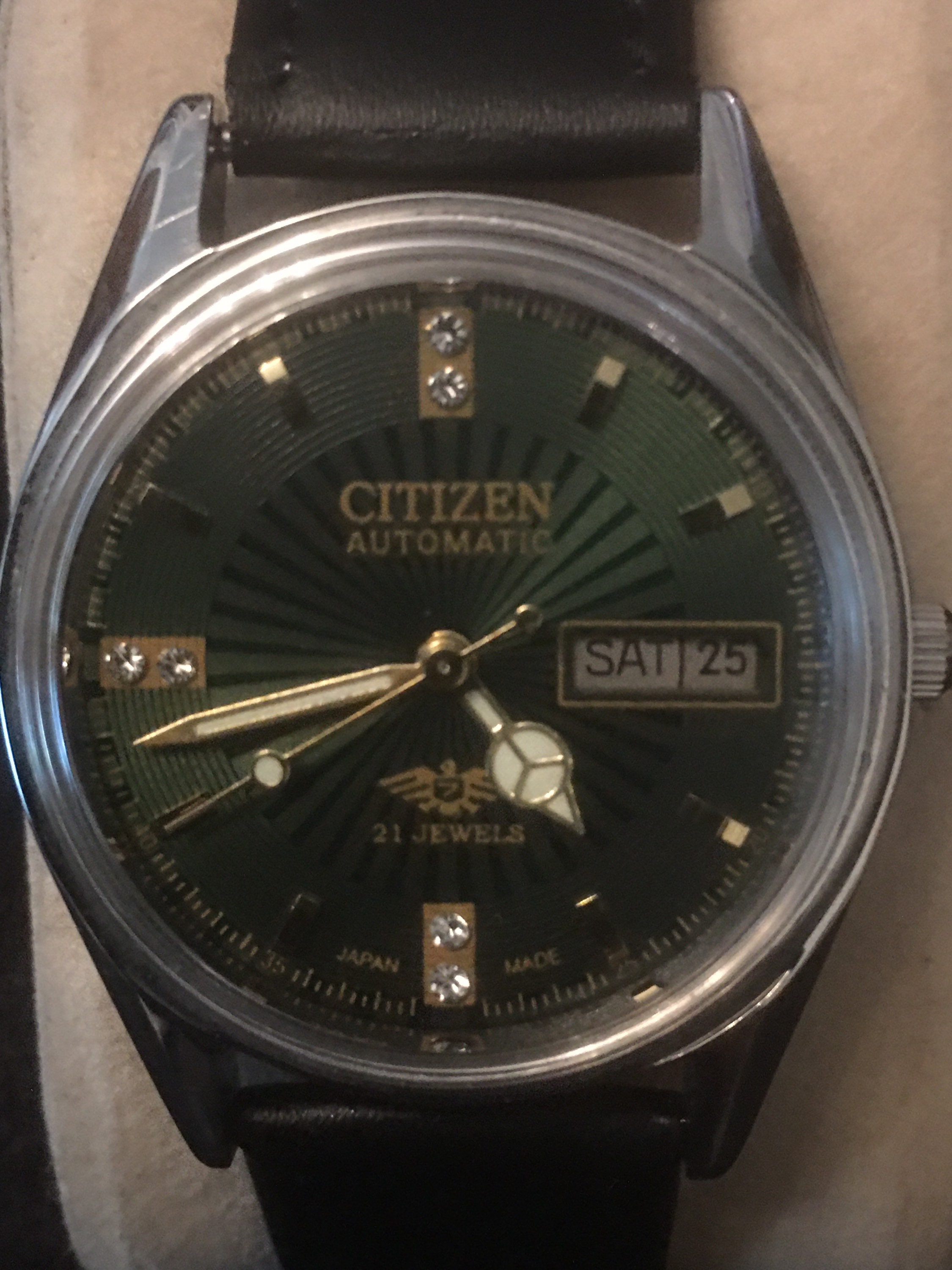 Vintage Rare Citizen Green Sunburst Dial Silver Tone Automatic - Etsy