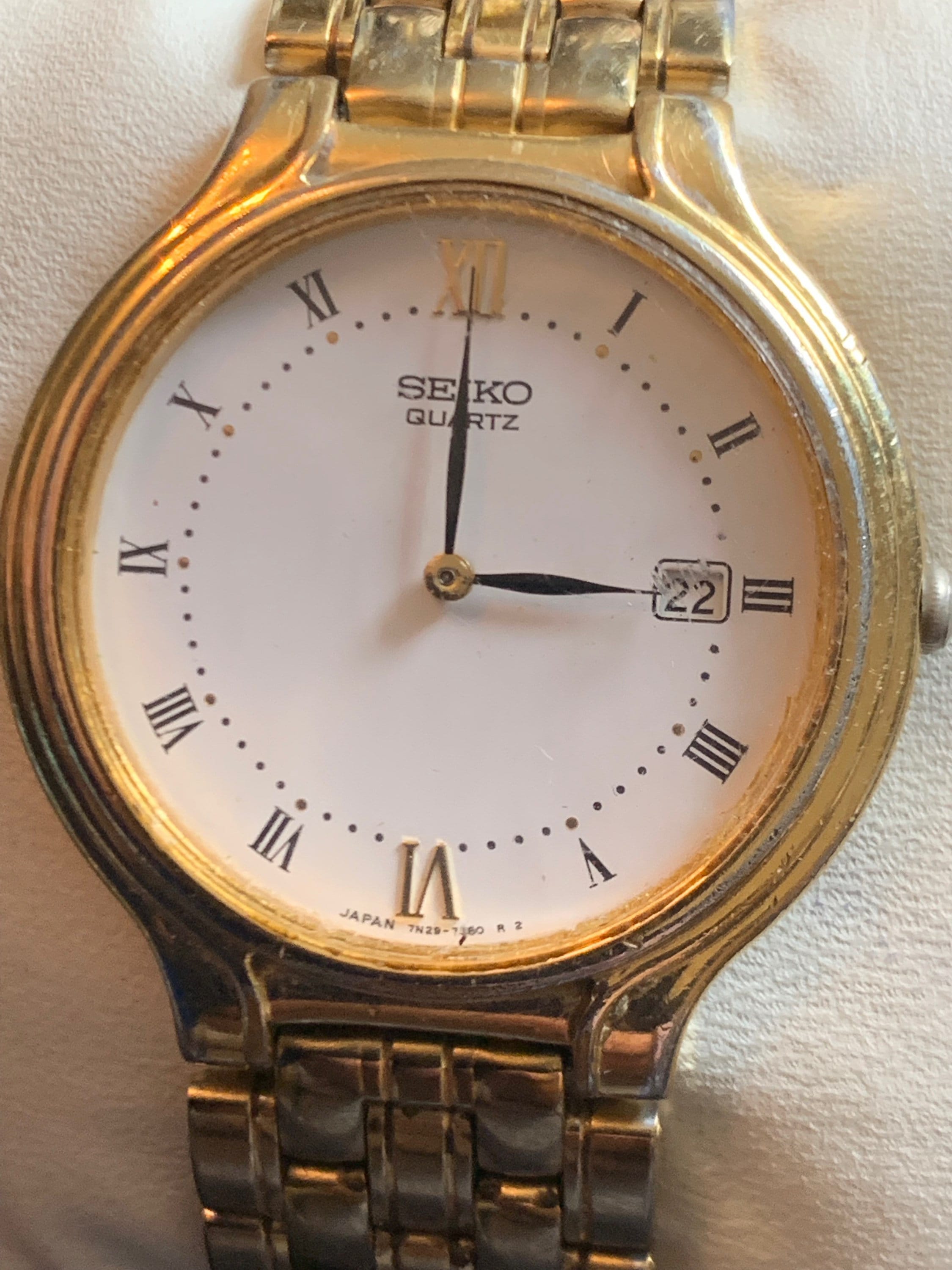 Vintage Seiko Quartz Gold Tone Mens Watch - Etsy