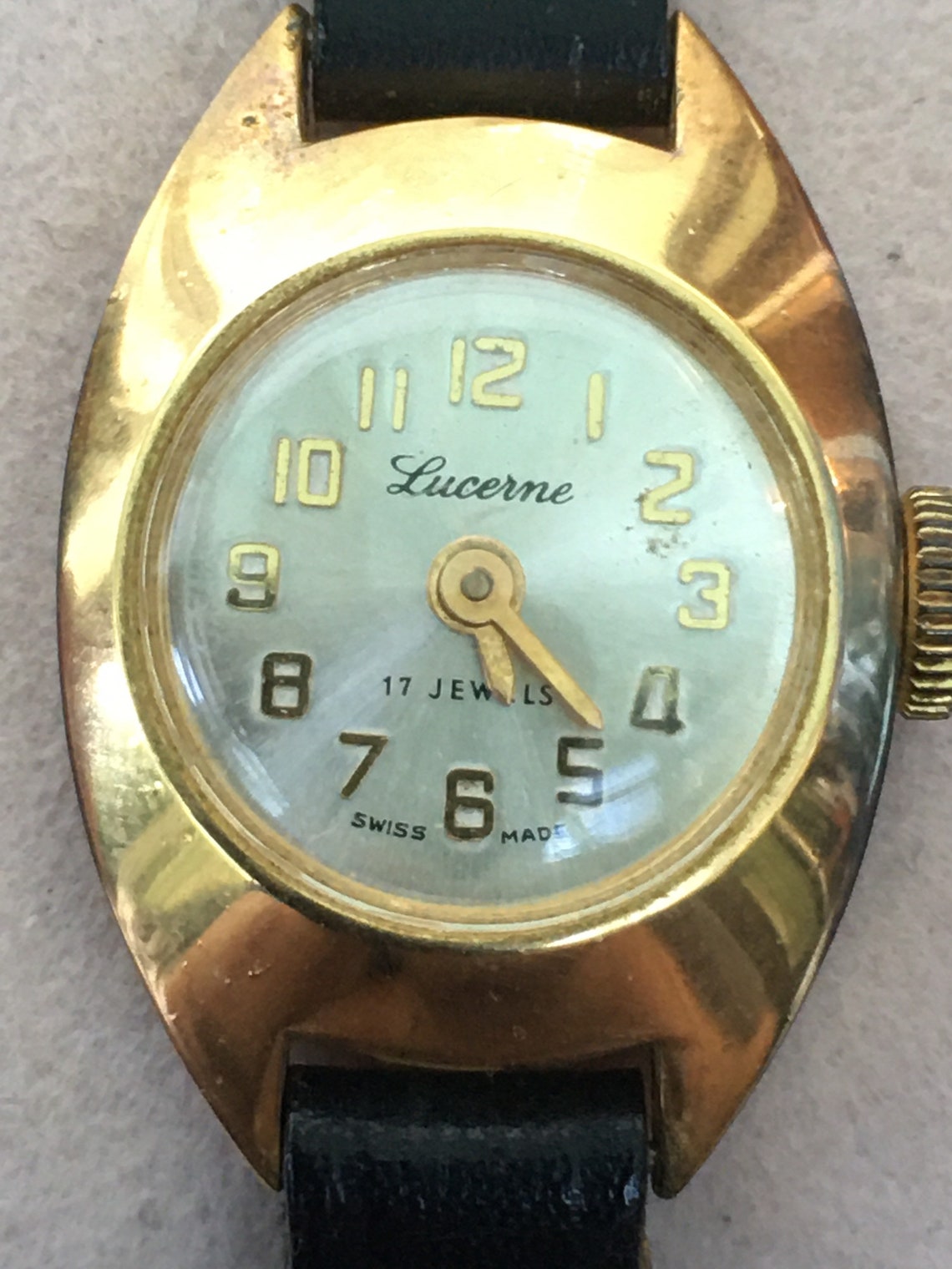 Vintage Lucerne Gold plated UFO style ladies watch | Etsy