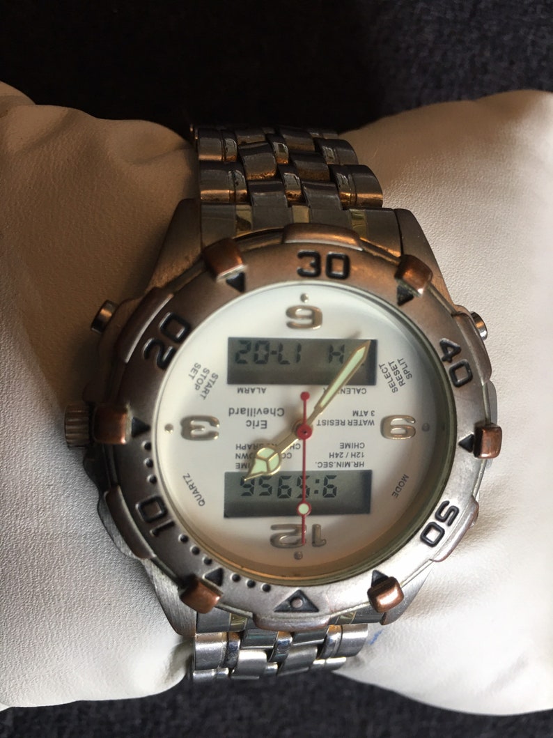 Vintage Eric Chevillard Chrono Alarm Quartz Mens Watch - Etsy