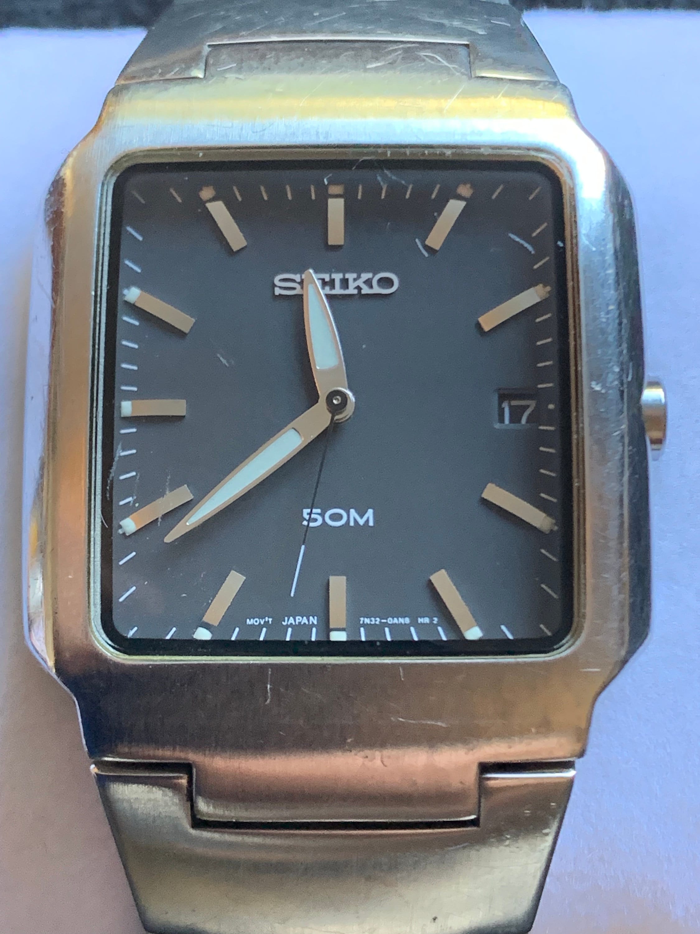 Vintage Rare Mens Seiko Tank Style Silver Tone Quartz Watch Sivyers38 - Etsy