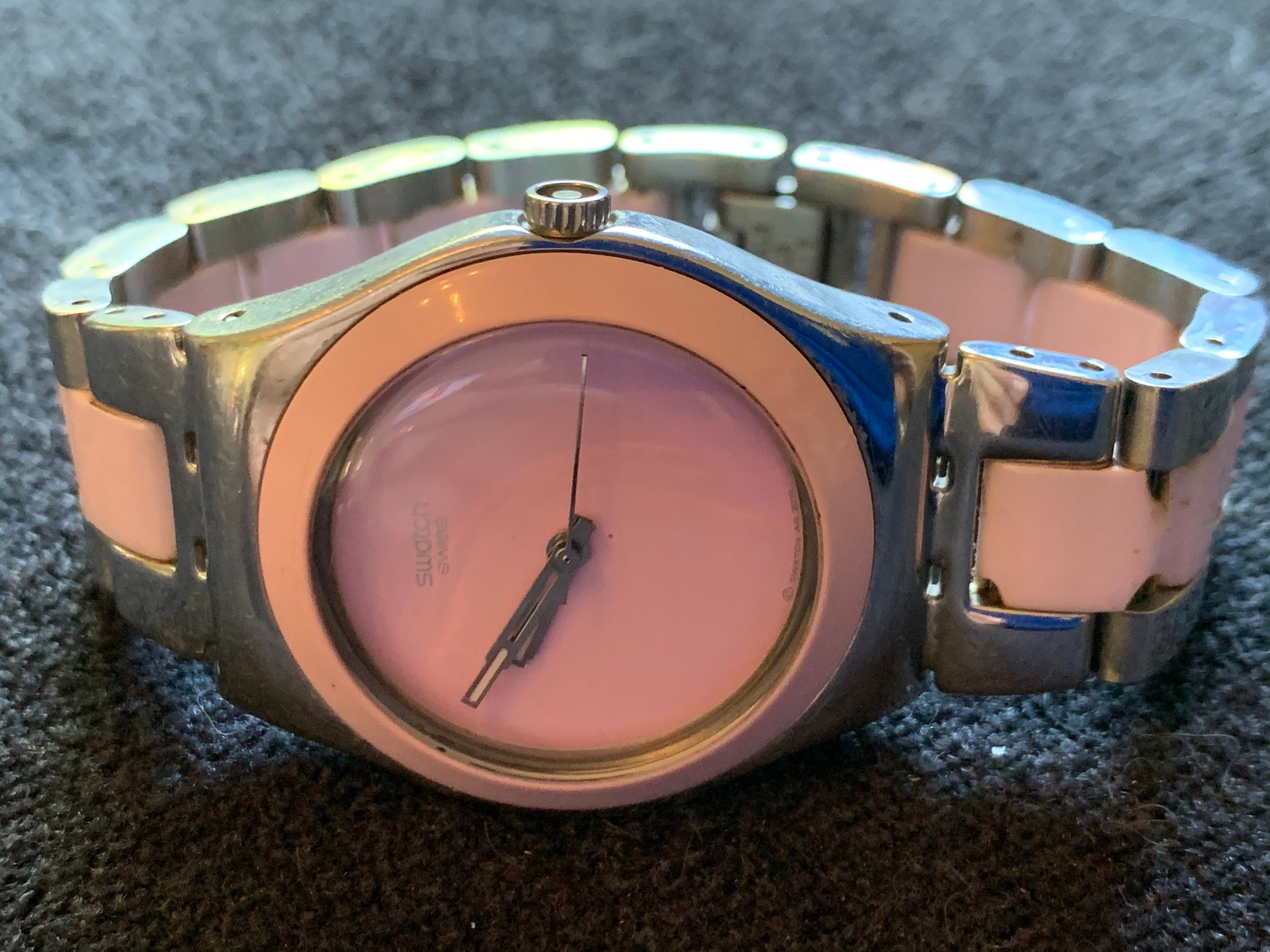 Vintage Swatch Irony Stainless Steel Ladies Silver and Pink - Etsy