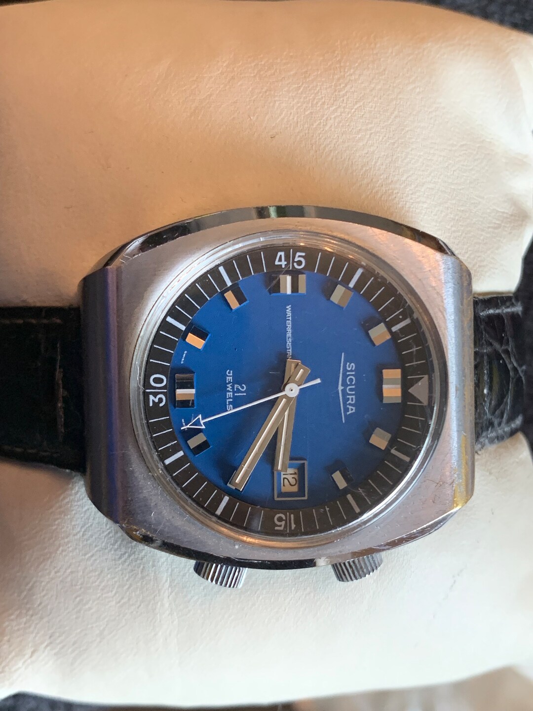 Vintage Rare Vintage Sicura 21 Jewel Divers Mens Watch Dual Crowns With ...