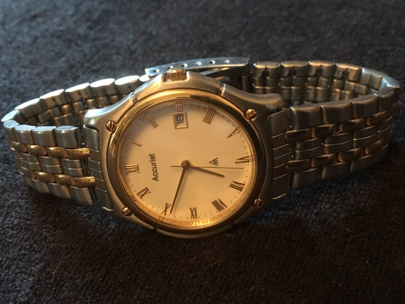 Vintage Mens Accurist Dress Quartz Watch - Etsy