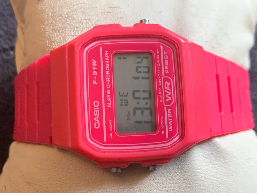 Vintage Retro Pink Casio F-91W Alarm Chronograph Quartz Watch - Etsy