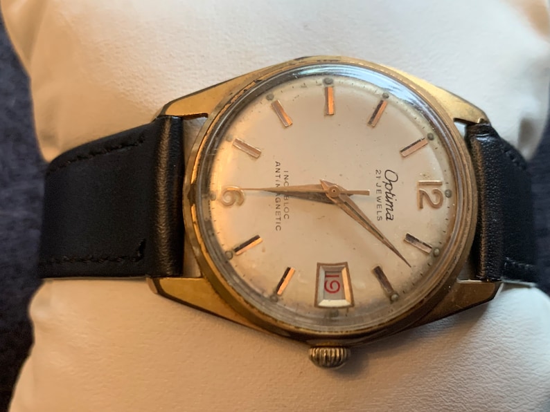 Vintage Rare 1950s Mens 21 Jewel Optima Gold Plated Watch - Etsy