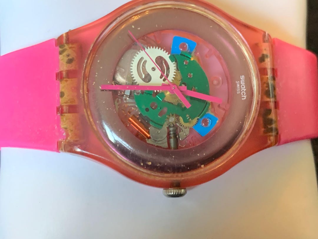 Swatch Pink Lacquered SUOP100 Fucsia Unisex Watch - Etsy