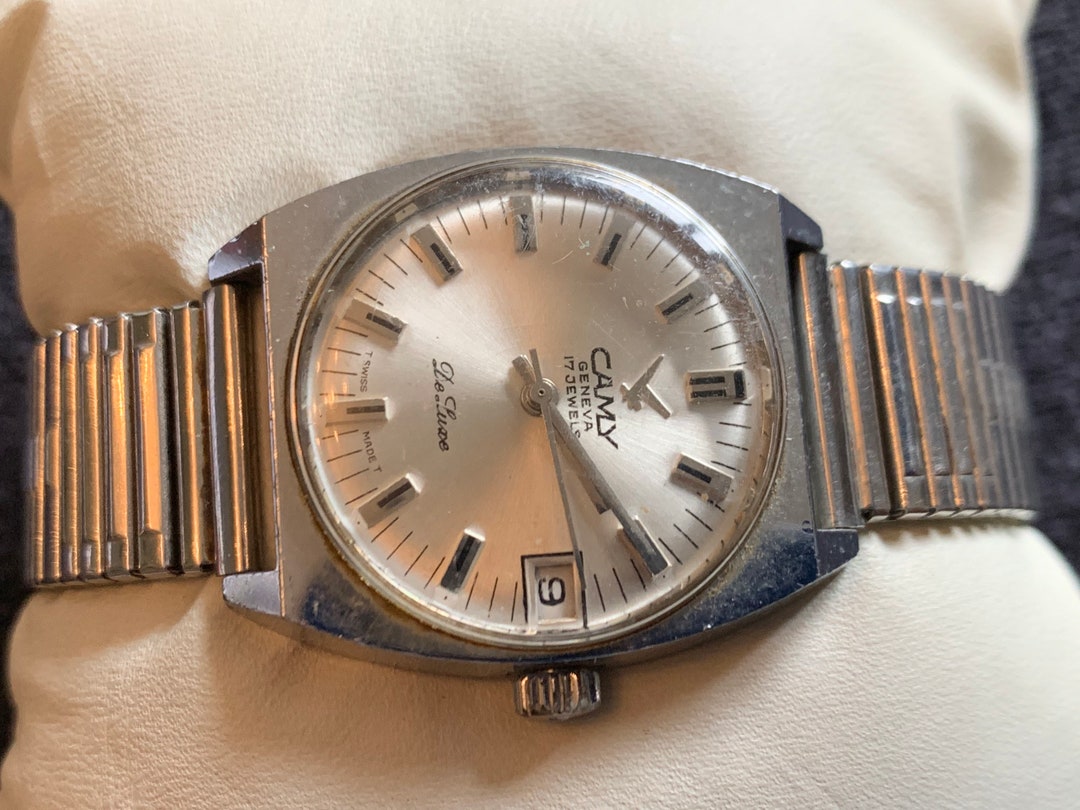 Vintage Rare Camy Dev Luxe 17 Jewel Silver Tone Mens Watch - Etsy
