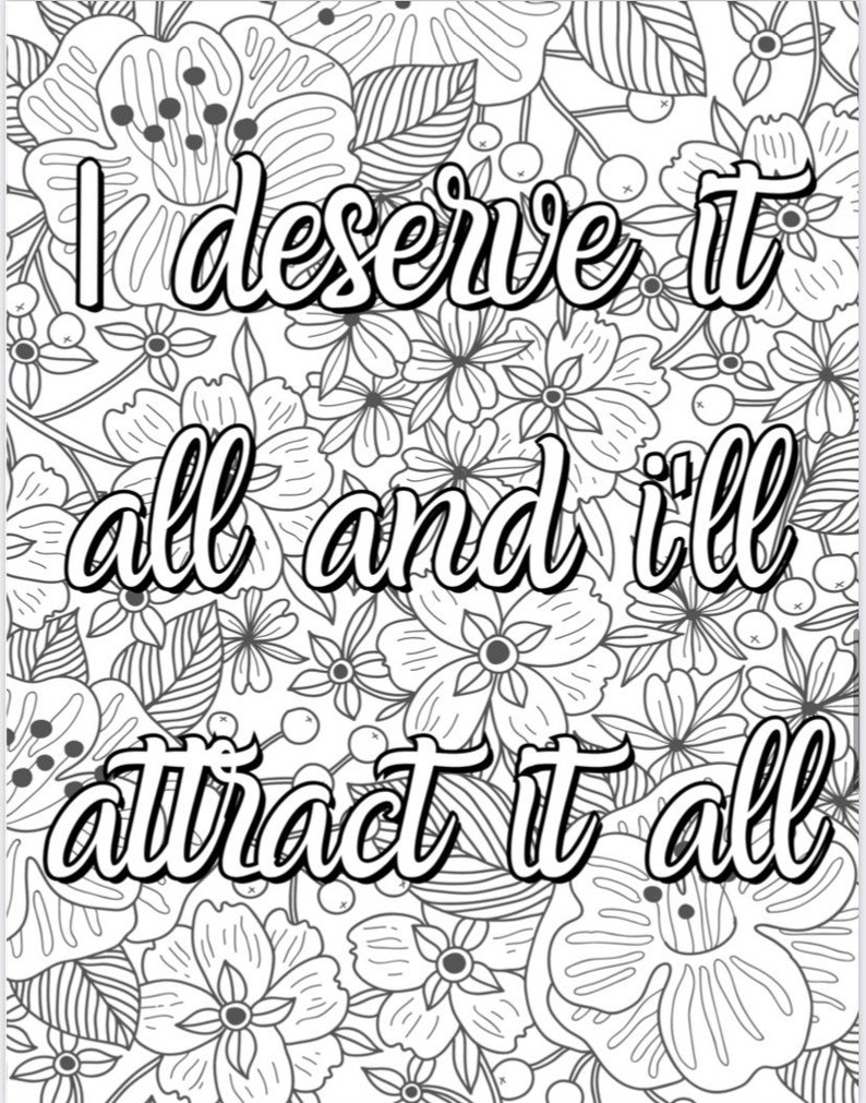 Manifesting Coloring Quotes - Etsy