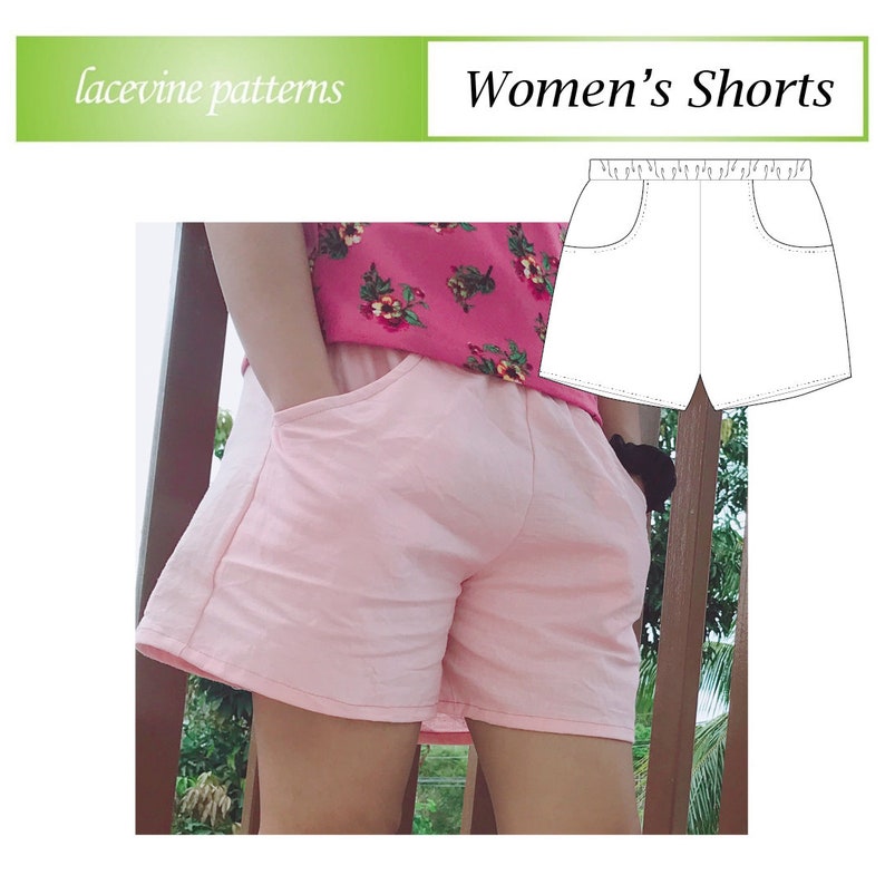 PDF Sewing Pattern Ladies Shorts With Pockets in - Etsy