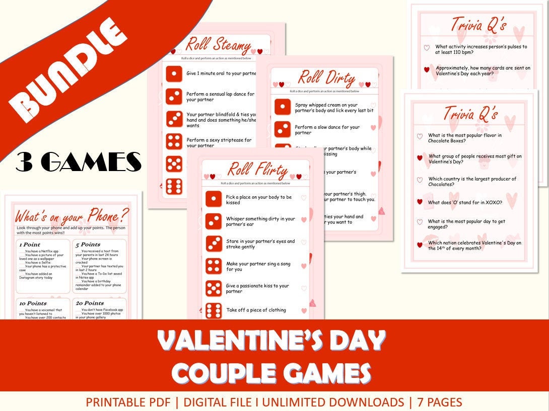 Valentine's Day Couples Game, Valentine's Day Printable, Valentine's ...
