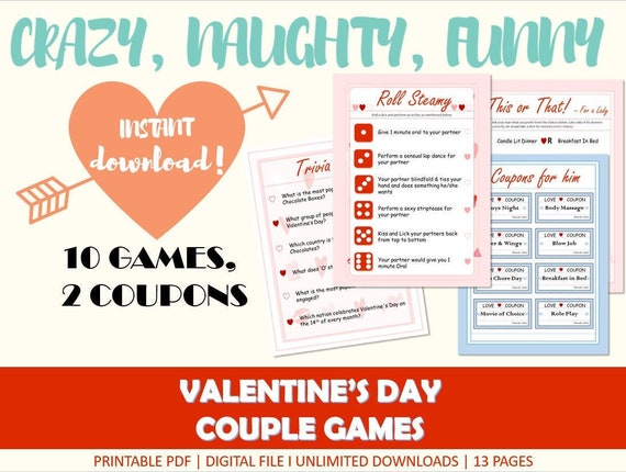 Valentine's Day Couple Games Valentines Day Printable | Etsy