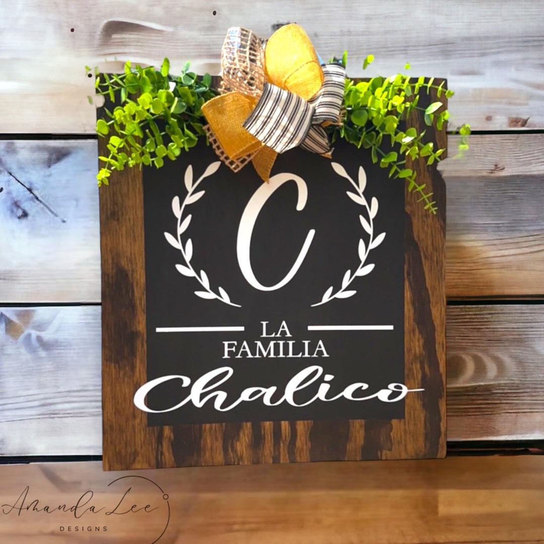 Personalized Spanish Last Name Sign | La Familia Door Hanger | Custom ...