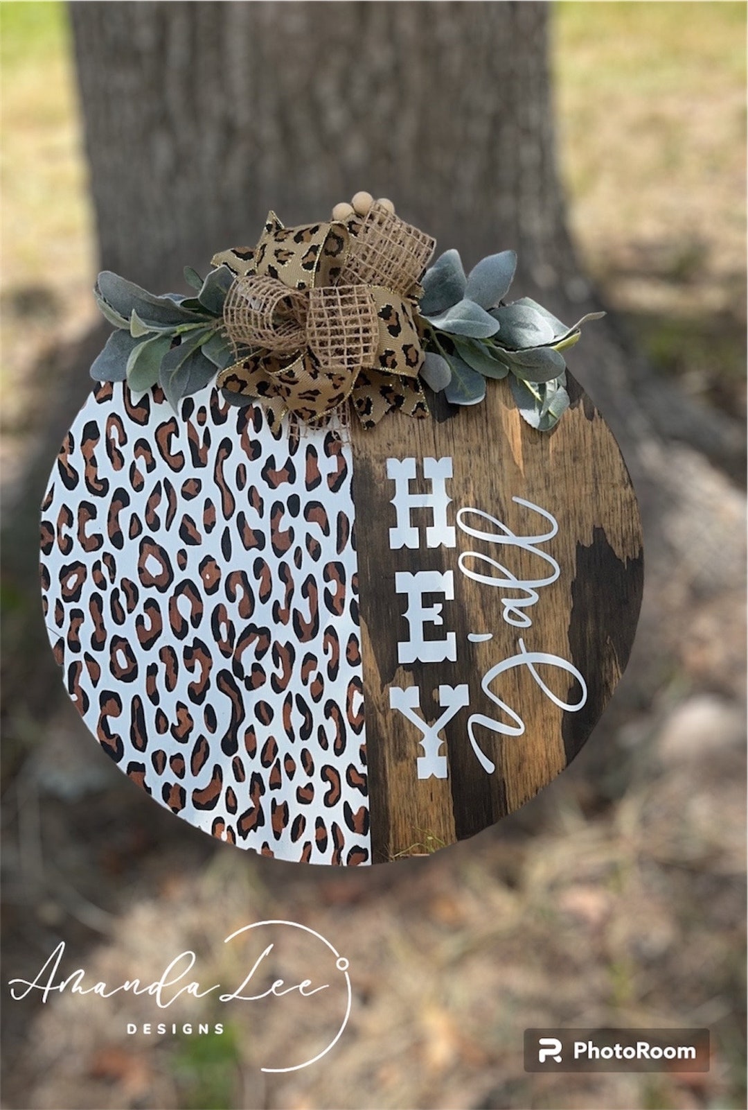 Cheetah Print Hey Y'all Door Hanger - Leopard Print Decor ...