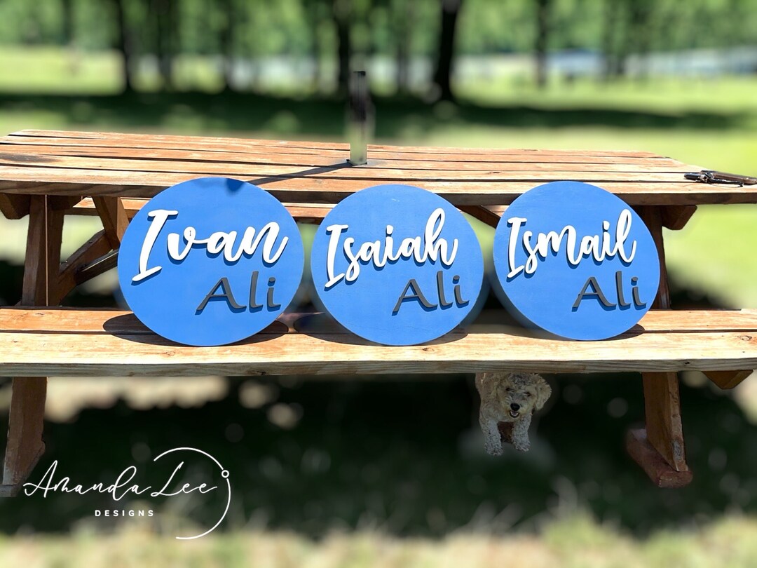 Customized Baby Name Sign, Baby Shower, Round Plaque, Personalized Baby ...