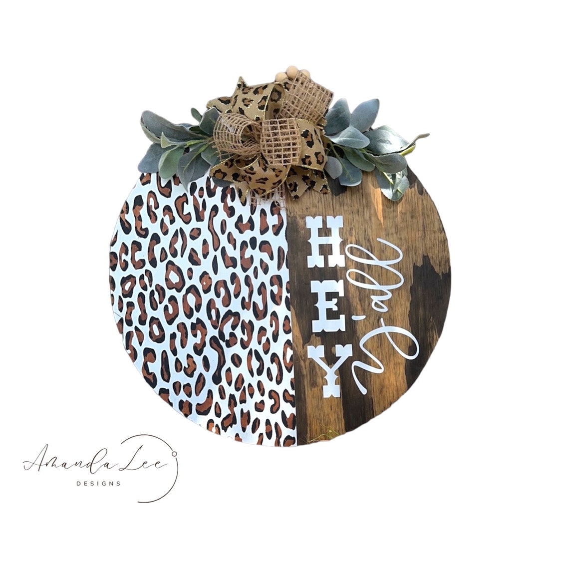 Cheetah Print Hey Y'all Door Hanger - Leopard Print Decor ...