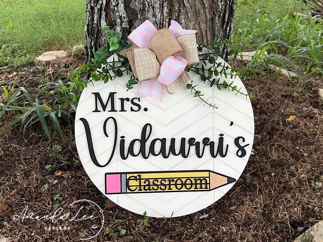 Personalized Teacher Door Hanger | Custom Classroom Sign | Back to ...