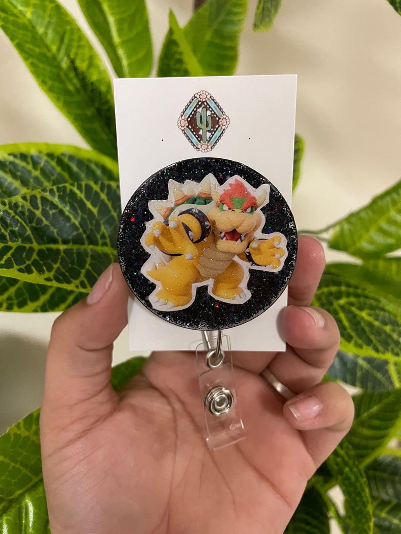 Bowser Handmade Glitter Badge Reels - Customized Id/badge Holders ...