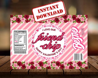 Valentines Day Chip Bag, Valentines Printable, Printable Chip Bags ...
